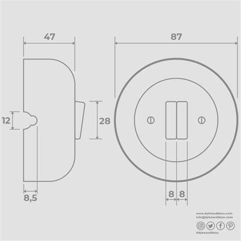 Wooden Porcelain Surface Mounted Fagus Double Slim Button Switch Dyke And Dean