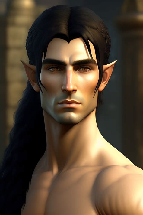 Lexica Male Elf With Black Hair Detailed England 1200