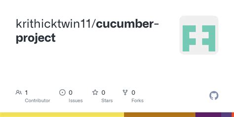 GitHub Krithicktwin Cucumber Project
