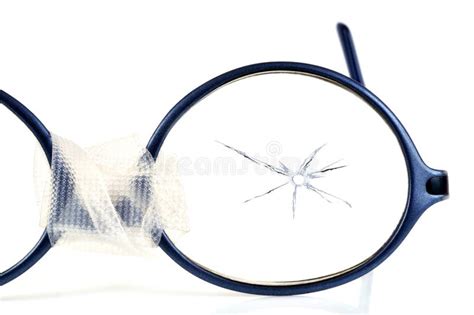 Close Up On Broken Glasses On A White Background Stock Image Image Of