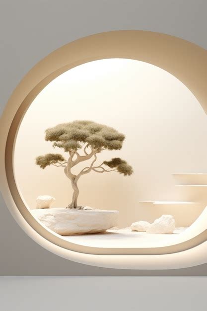 3d Tree With Sunlight Background Ai Generated Image