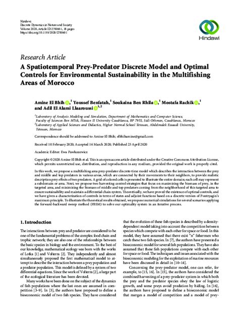 Pdf A Spatiotemporal Prey Predator Discrete Model And Optimal Controls For Environmental