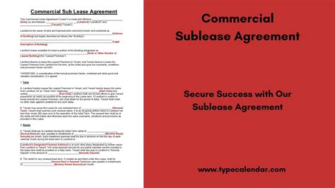 Sub Tenancy Agreement Template