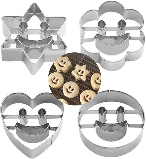 4Pcs Emporte Pièces Acier Inoxydable Cookie Cutter Emporte Pieces