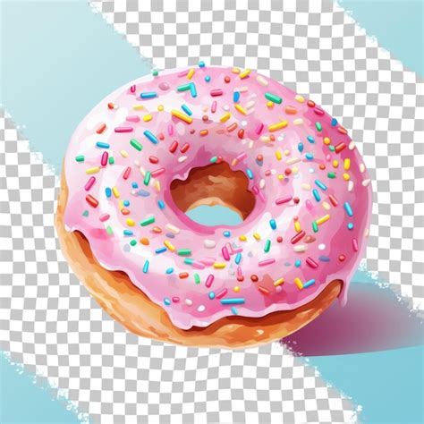 Premium Psd A Donut With Pink Icing And Sprinkles On A Checkered