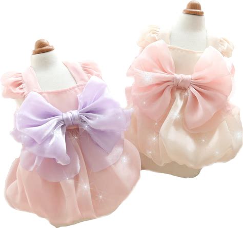 Amazon 華やかペットのドレス お姫様スカート猫服 犬のカラフルな妖精のドレス 可愛い 蝶结び ウお姫様 結婚式 お祝い 記念
