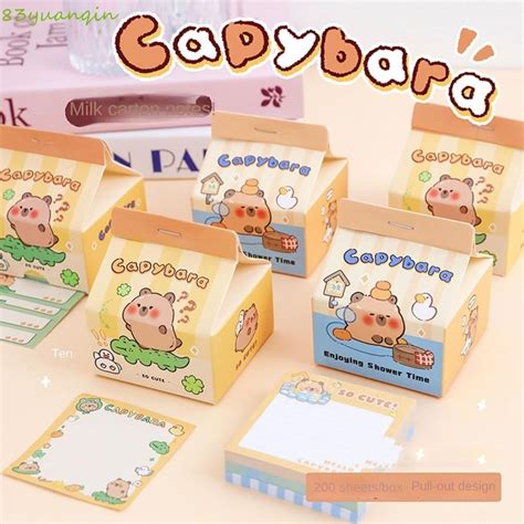 Yuanqin Cartoon Memo Note Pads Creative Material Paper Capybara Note
