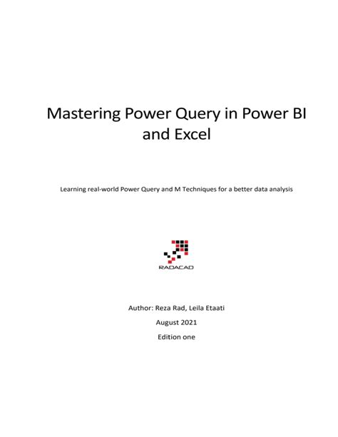Mastering Power Query In Power Bi And Excel Learning Real World Power Query And M Techniques For