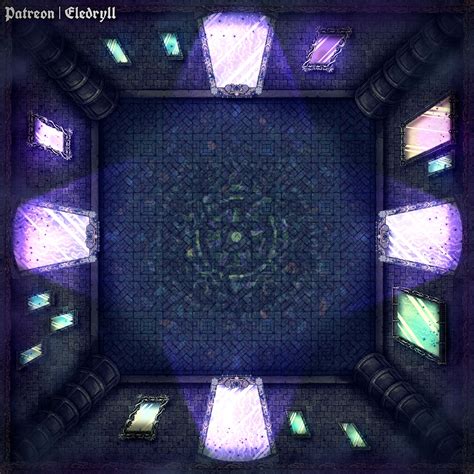 Map Of A Blue And Purple Room With Lights In The Ceiling Dnd Room