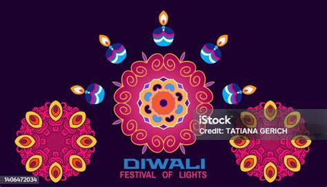 인도 전통 축제 디왈리 조명의 행복한 축제 배너 포스터 인사말 카드를위한 Deepavali 템플릿 축제 불타는 디야 그래픽 디자인 배경 벡터 추상 평면 그림 0명에 대한