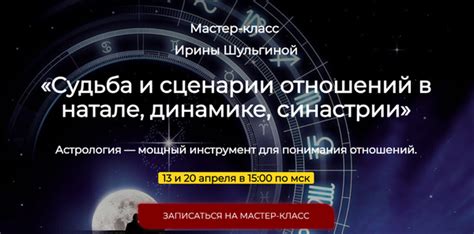Мастер класс Судьба и сценарии отношений в натале динамике синастрии