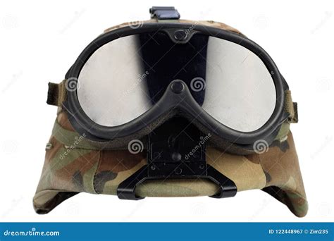 Us Army Kevlar Helmet With Goggles Stock Image Image Of Brown Night