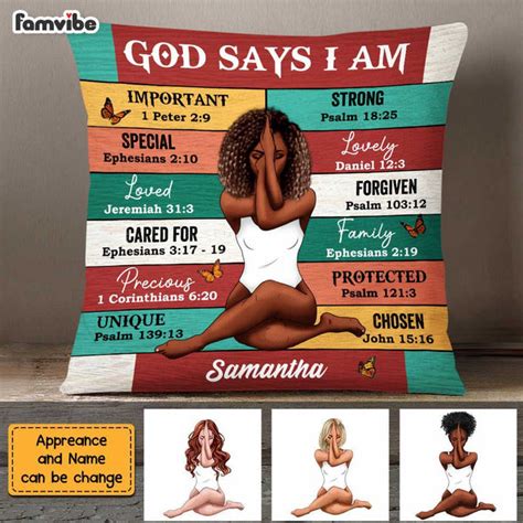 Personalized God Says I Am Bible Verse Pillow Db82 30o47 Famvibe