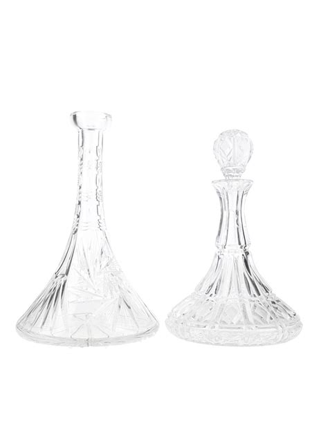 Crystal Decanters With And Without Stopper Lot 162488 Buysell