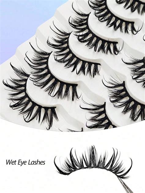 Asiteo Asiteo 7 Pairs 3d Wet Look Lashes Natural Curl Voluminous For