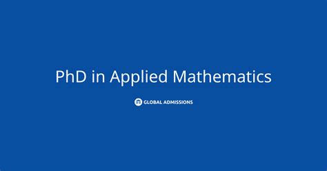 Phd In Applied Mathematics At University Of Colorado Denver Global Admissions
