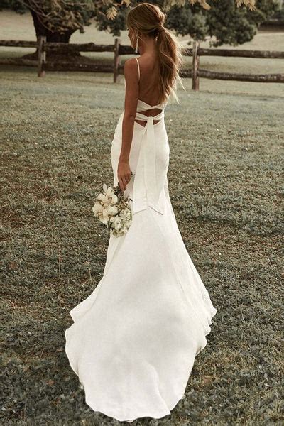Spaghetti Straps Boho Wedding Gown With Ruching Bodice Loveangeldress