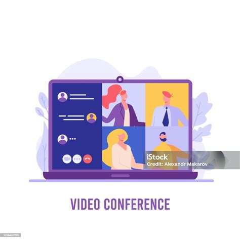 온라인 화상 회의를 통해 통신하는 사람들 온라인 모임 집에서 일의 개념 친구와 채팅 그룹 화상 채팅 Ui 배너 모바일 앱에 대한 평면 디자인벡터 일러스트레이션 Brand