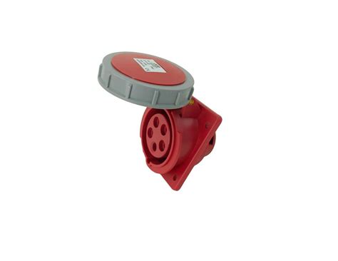 32a 5 Pin Angled Panel Mounted Socket Ip67