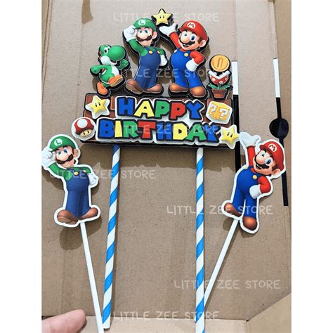 Jual Topper Cake 3D Super Mario Bros Topper Kue 3D Super Mario