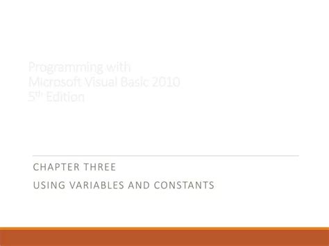 Ppt Programming With Microsoft Visual Basic 2010 5 Th Edition Powerpoint Presentation Id6067376