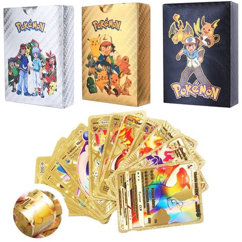 Jeu De Cartes Pok Mon En Or Jeu De Combat Quipe Anglaise Espagnole Et