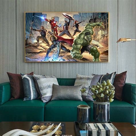 Wall Art Canvas The Avengers Poster Superheros Wall Painting On Canvas