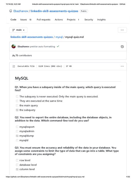 Linkedin Skill Assessments Quizzes Mysql Pdf