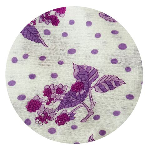 100cms Cute Vintage Purple Polka Dot Fabric Pink Peacock