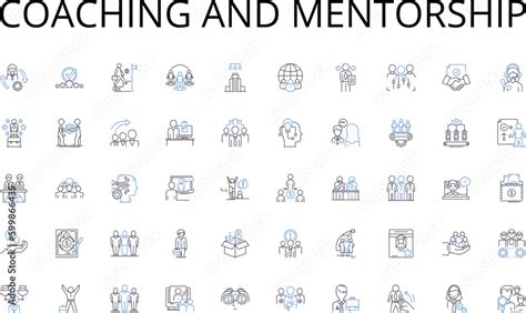 Coaching And Mentorship Line Icons Collection Energy Movement Motion Flow Impulse Force