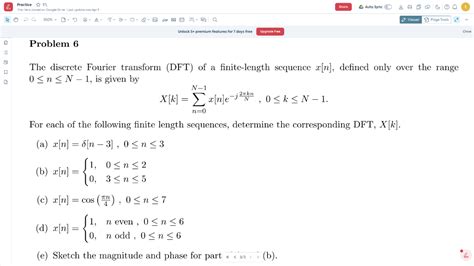 The Discrete Fourier Transform Dft Of A