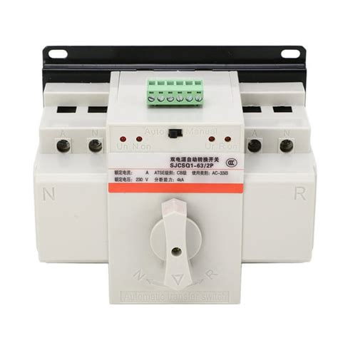 Interruptor De Transferencia Automática De Doble Potencia 63a 2p 4ka