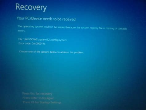 Windows 10 Blue Screen System Registry File Is Missing Or Contains