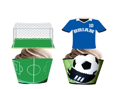 Soccer Cupcake Toppers And Wrappers Personalized Printables