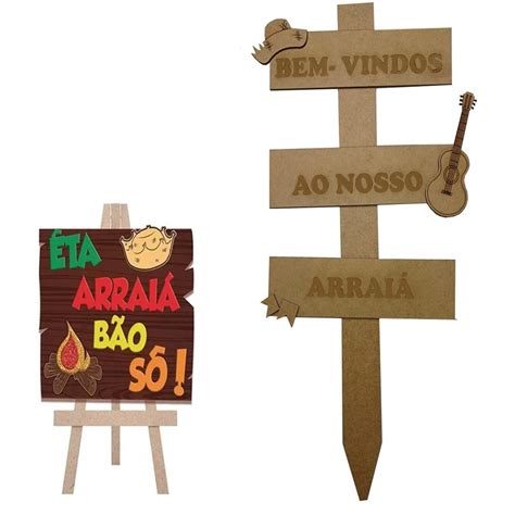 Placa Bem Vindo Ao Nosso Arraia Enfeite Festa Junina Submarino