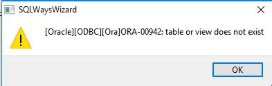 ORA 00942 Table Or View Does Not Exist Ispirer Knowledge Base
