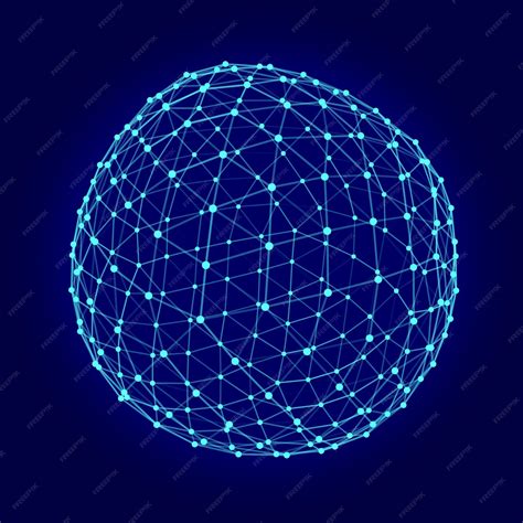 Premium Vector Sphere Consisting Of Points And Lines Modern Wireframe
