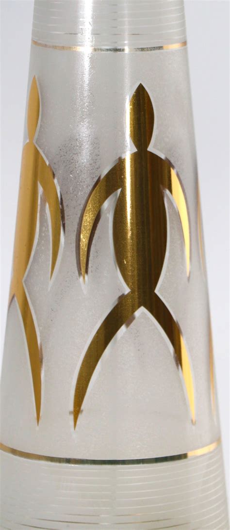 Mid Century Gold Leaf Glass Table Lamp Made In Usa Ca 19501960s For