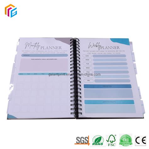 Custom Printing 2023 Hardcover A5 Spiral Paper Note Book Diary Journal