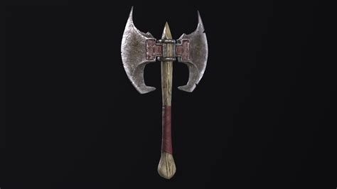 Double Bladed Axe 3d Turbosquid 2351625