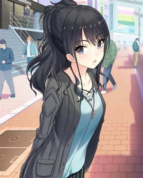 Аниме девочка с черными волосами фото и картинки 33 штук