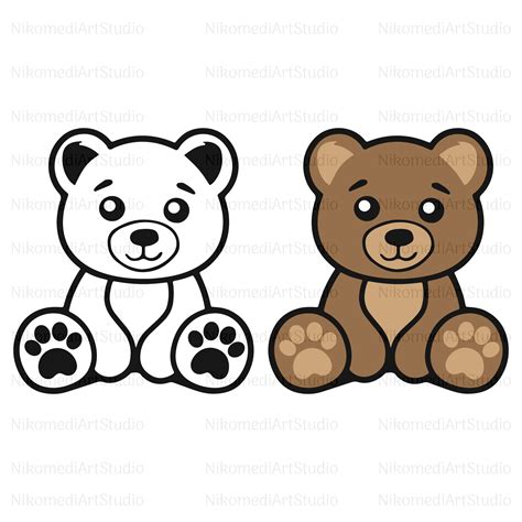 Teddy Bear Outline Clipart