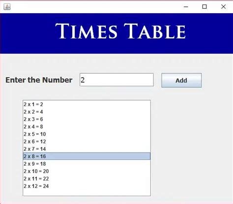 Times Table In Java Tutusfunny