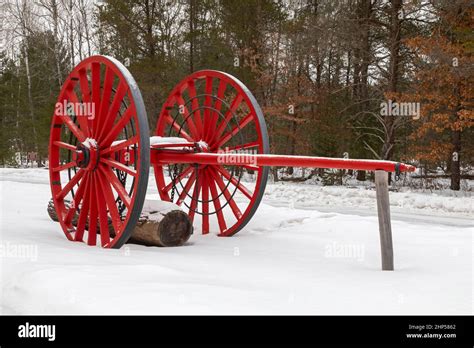 Grayling Michigan A Big Wheel Used For Transporting Logs On Display At Hartwick Pines State