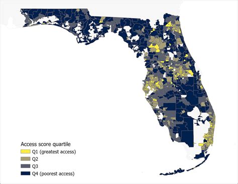 Florida Zcta Access Scores Florida Zcta Boundaries Were Mapped Using