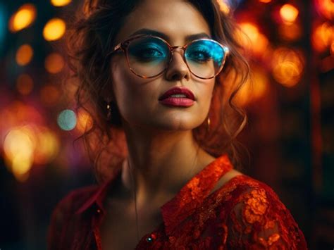 Premium Photo Hot Skirt Woman In Glasses Showing Cheeks Photography