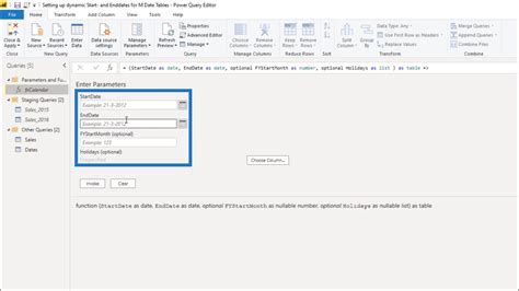 Using A Dynamic Startdate And Enddate For Power Bi Query Date Tables