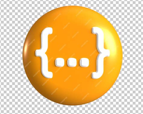 Premium Psd Code Button Gold Circle 3d Render