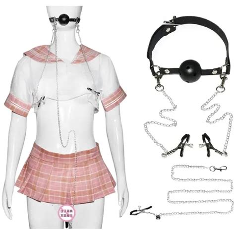 Erotic Sm Sex Toy Kit Metal Nipple Clamps And Bondage Chain Accessories Sex Toy And Adult Toy