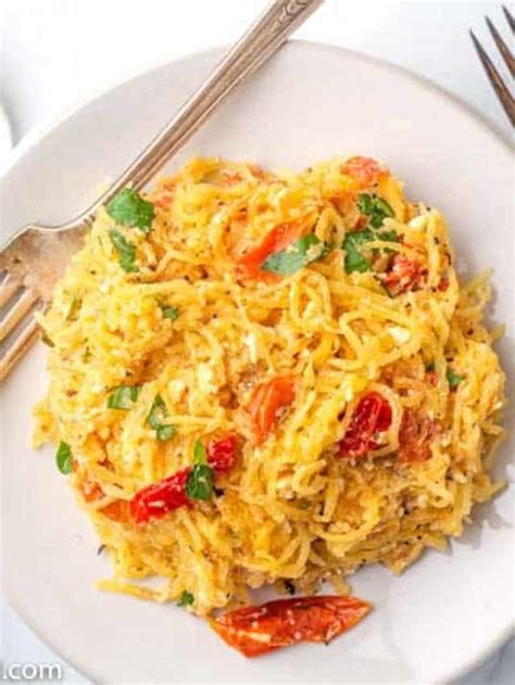 Baked Feta And Tomato Spaghetti Squash • Low Carb Nomad